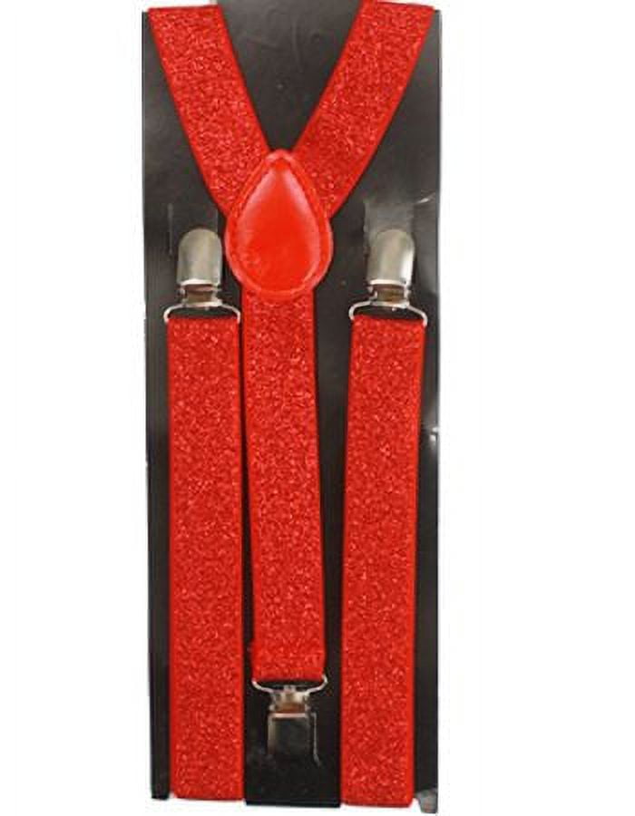 Adult RED Glitter Shimmer Suspenders Suspender for Wedding Prom Party ...