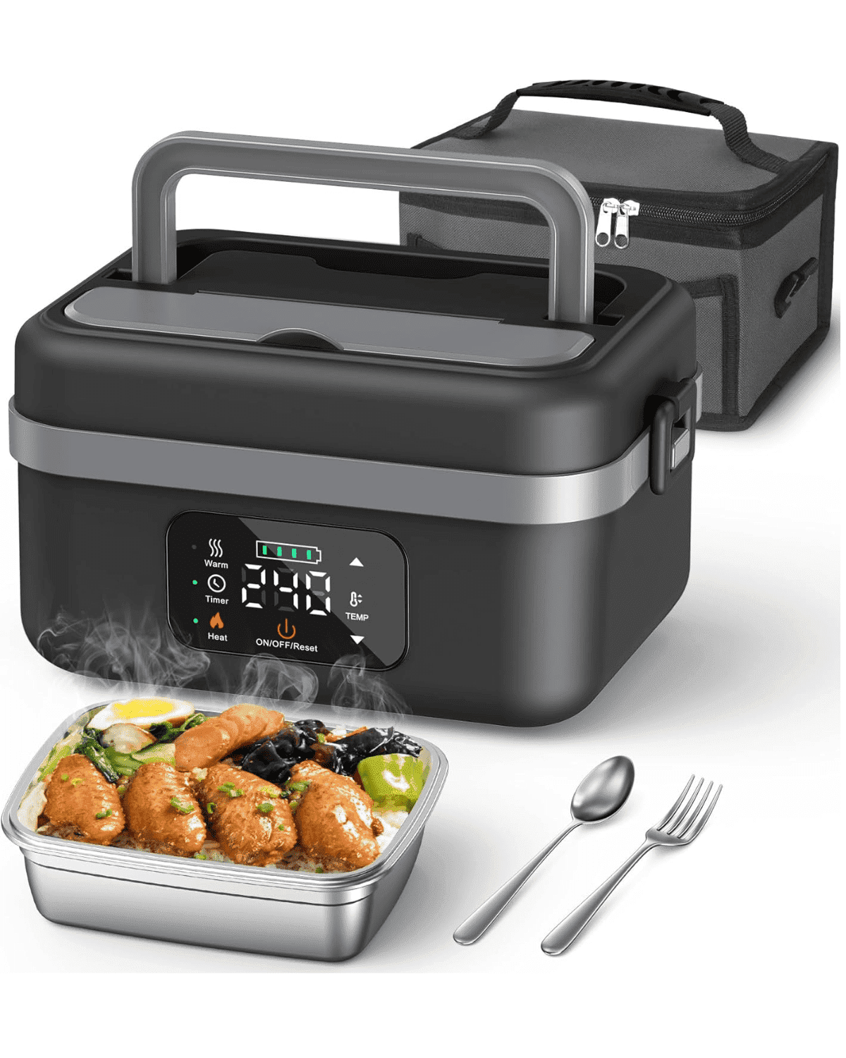 Adult Radio Lunch Box, 16000mAh Rechargeable Automatic Heating Lunch ...