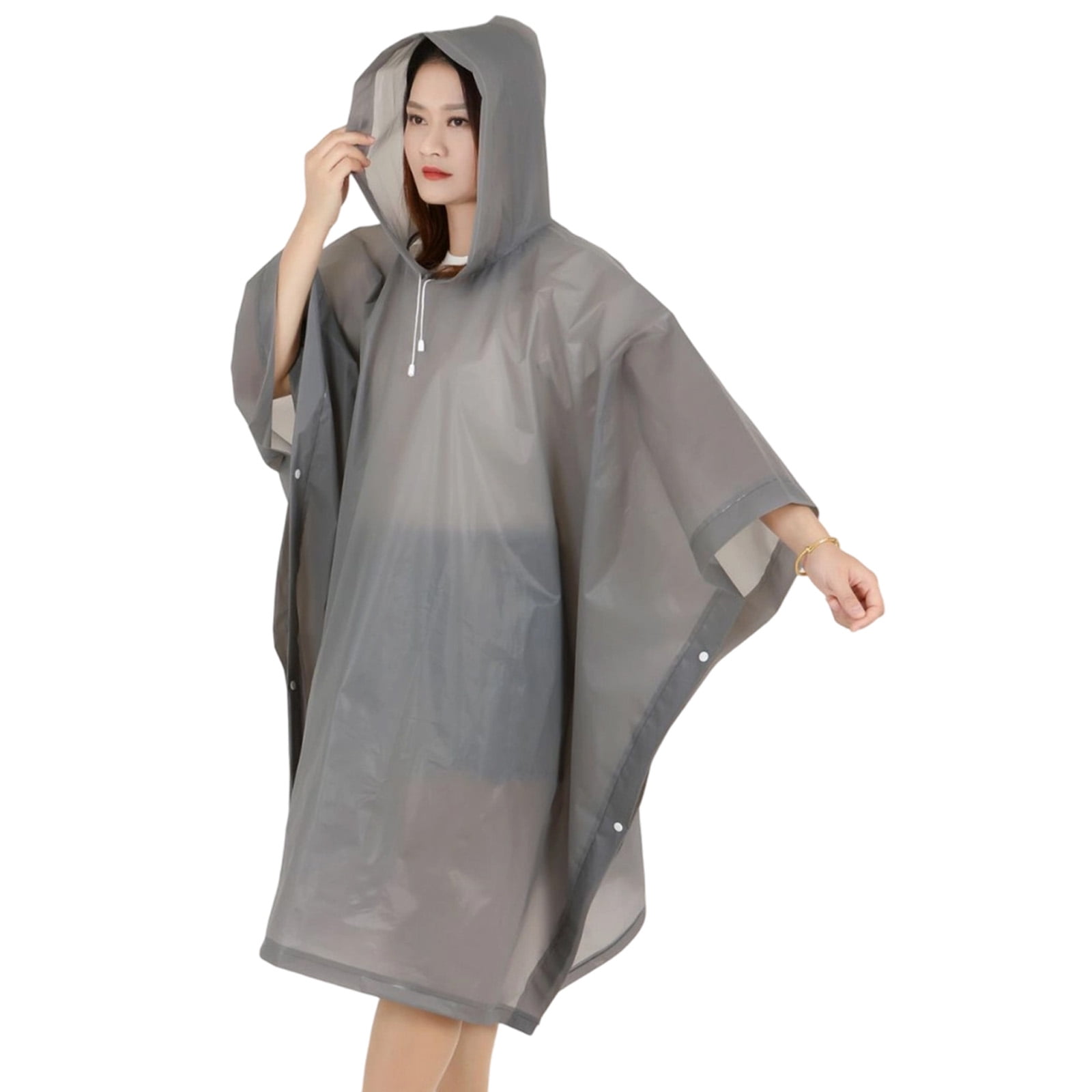 Adult Rain Poncho Waterproof EVA Raincoat Windproof Hooded Design ...