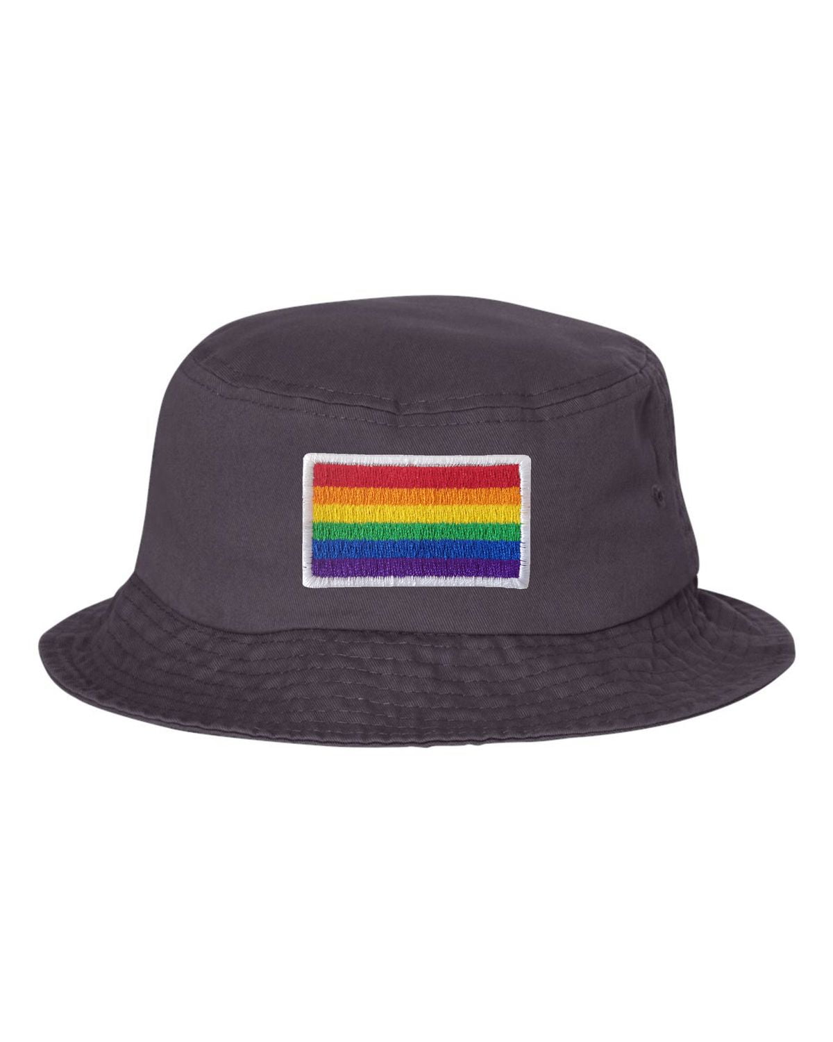 Adult Rainbow Gay & Lesbian Pride Flag Embroidered Bucket Cap Dad Hat ...