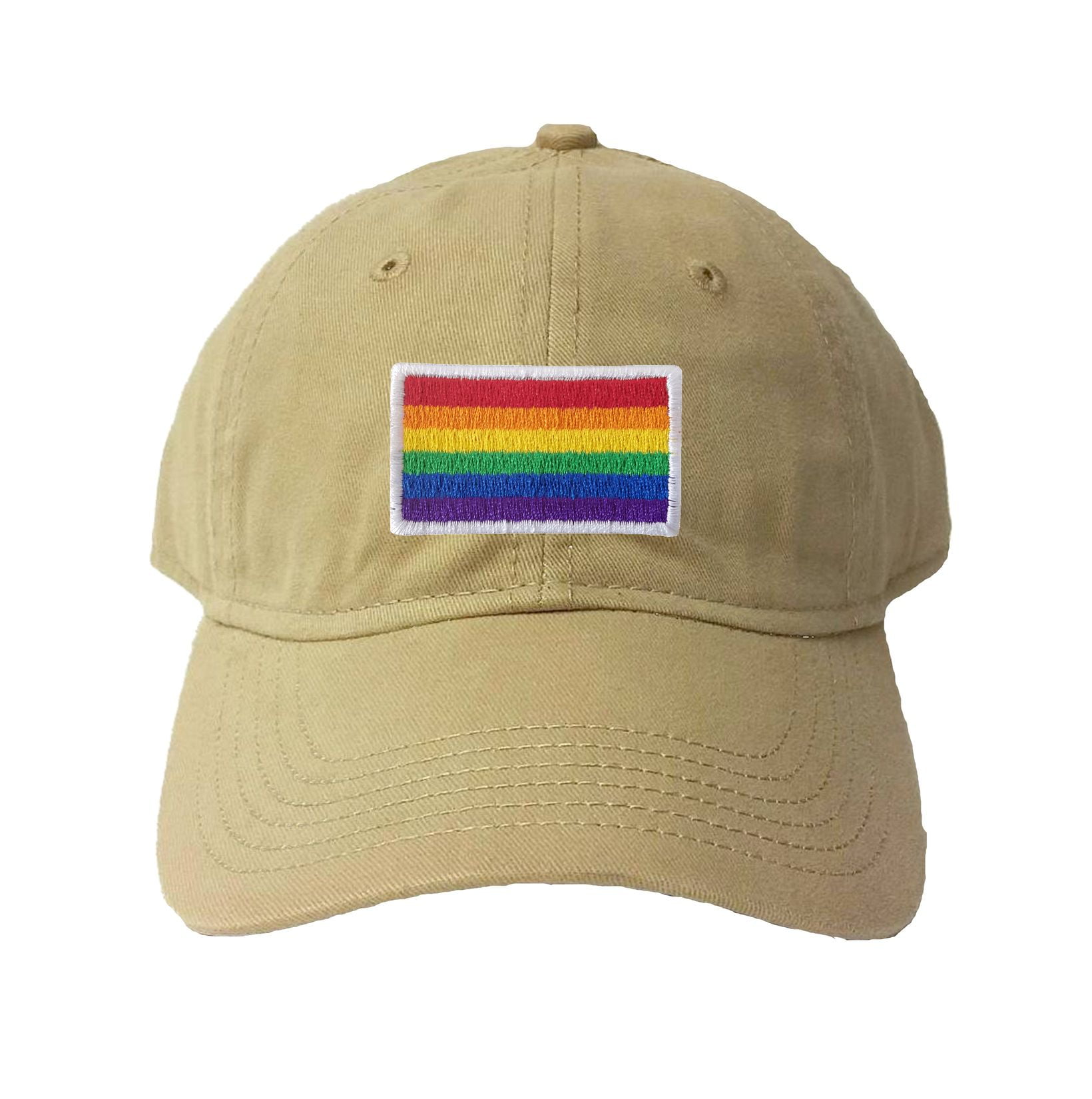 Adult Rainbow Gay & Lesbian Pride Flag Embroidered Deluxe Dad Hat ...