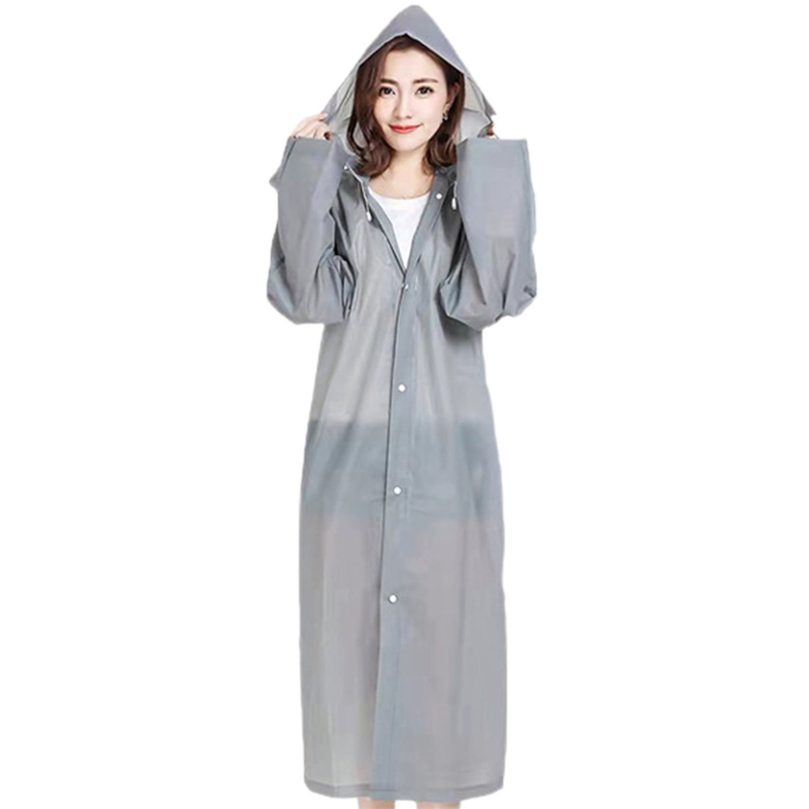 Adult Raincoat Waterproof Hooded Rain Poncho Foldable Portable EVA ...