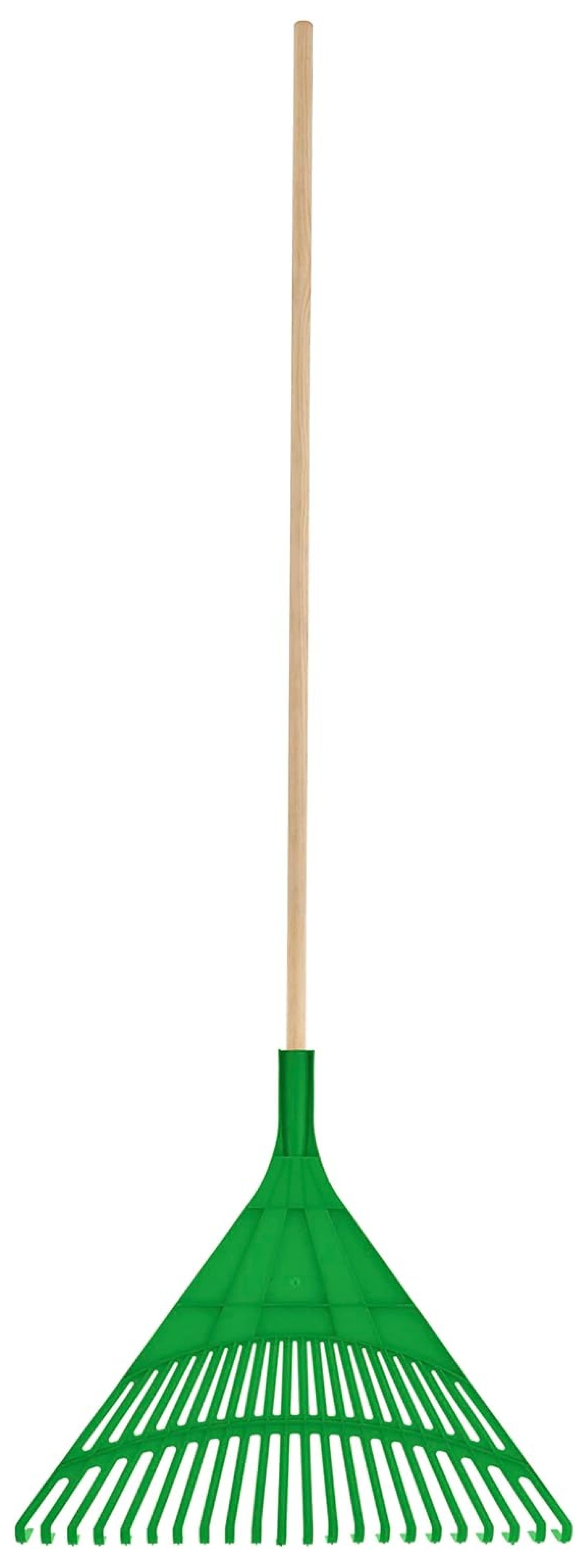 Adult Rake with Hardwood Handle, Durable Plastic Head to Sweep Leaves ...
