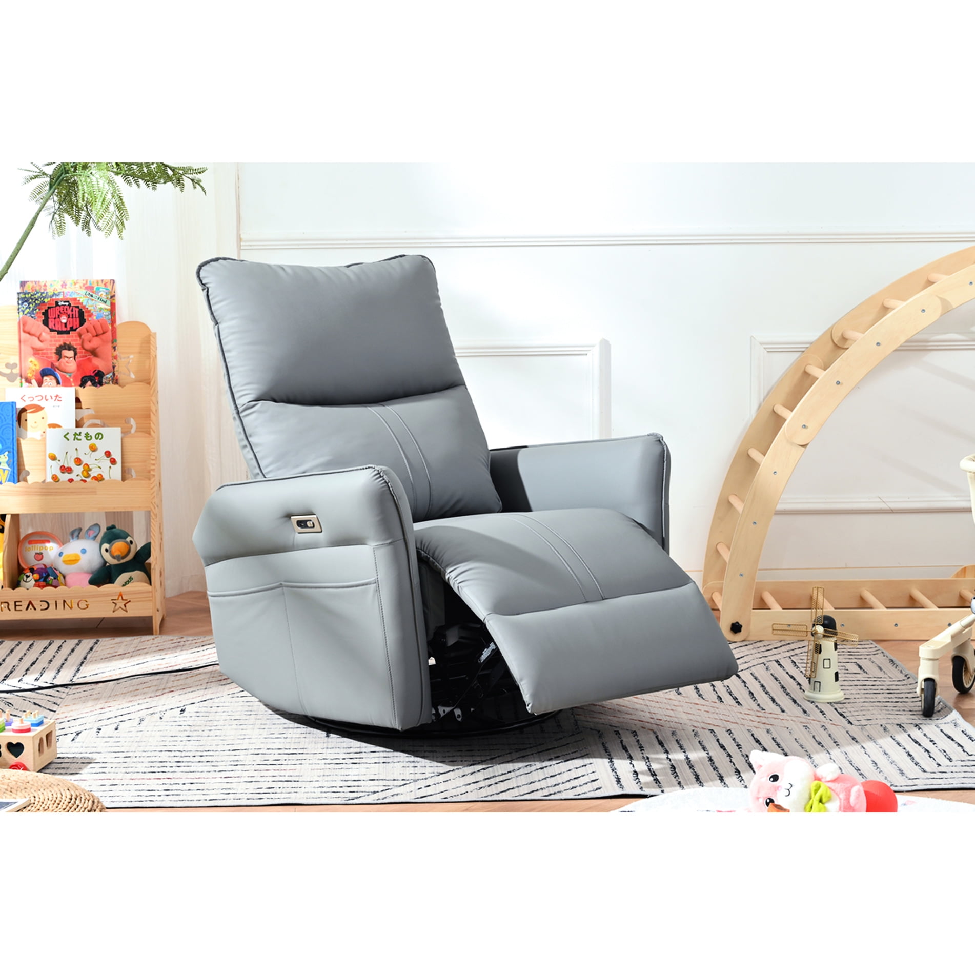 Adult Recliner With 270° Swivel & 30° Rock - Blue-gray, Electric, Space ...