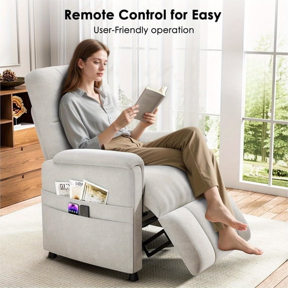 Adult Reclining Chair - Plush Chenille Upholstery - Cushions - Spacious ...