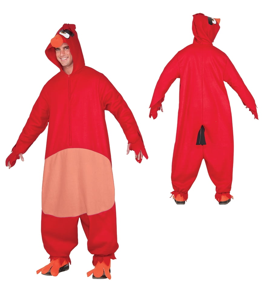 Adults Men's Angry Birds Red Angered Mad Cardinal Bird Costume XL 44-46 ...