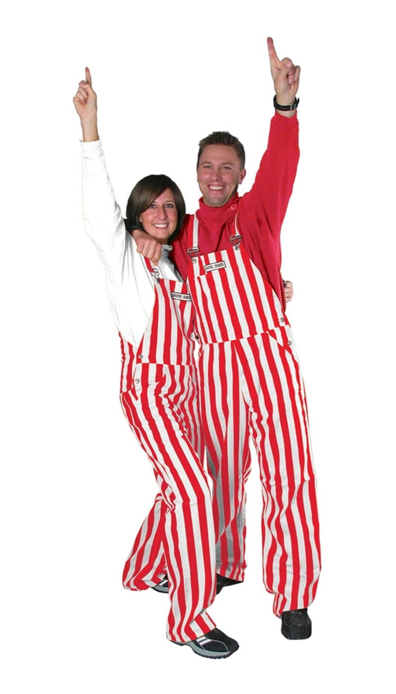 Adult Red & White Striped Game Bibs Overalls, Large - Walmart.com