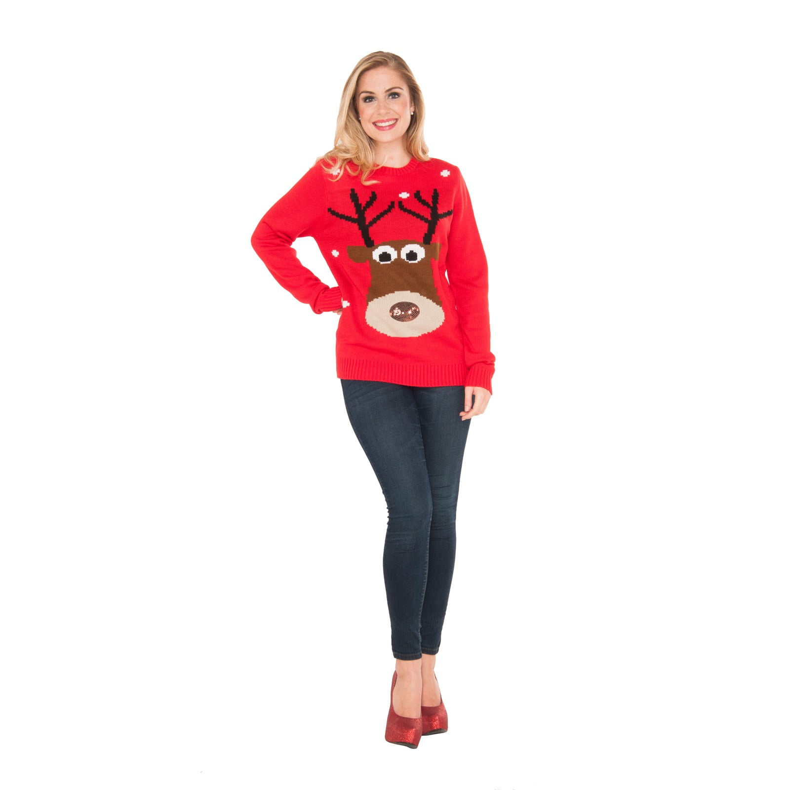 Adult Reindeer Christmas Sweater - Walmart.com