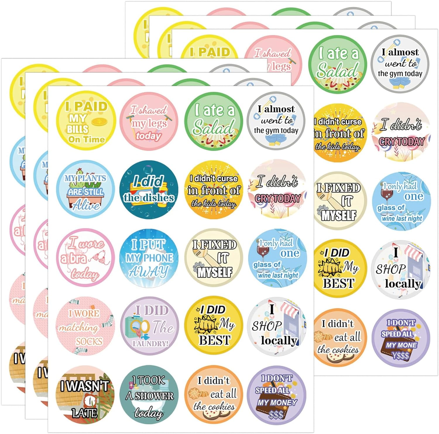 Adult Reward Stickers 2inch Funny Work Achievement Motivational ...