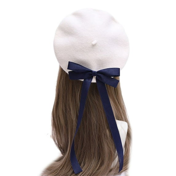Adult Ribbon Bowknot Beret Hat Girls French Hat Hot Girls Woman Autumn ...
