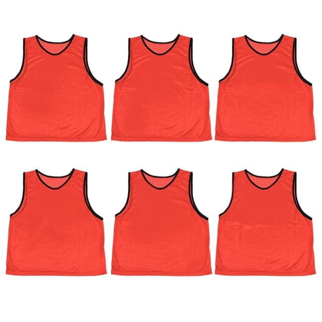Adult Scrimmage Pinnies, Red - Pack of 6 - Walmart Business Supplies