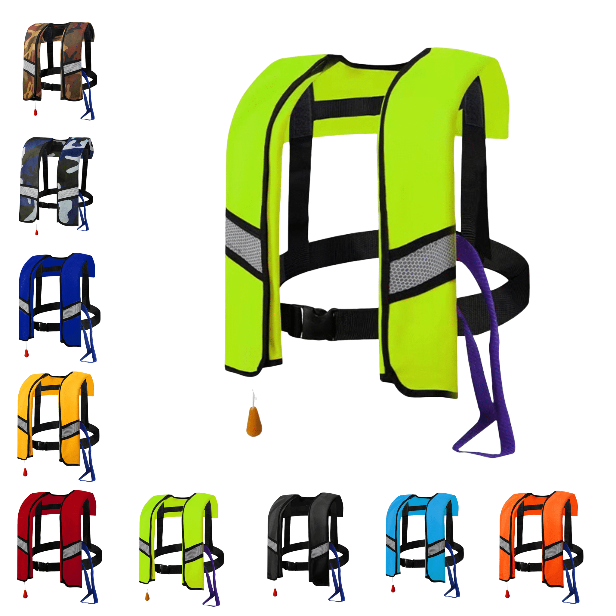 Adult Self-Inflating Life Jacket Undershirt with Reflective Strips ...