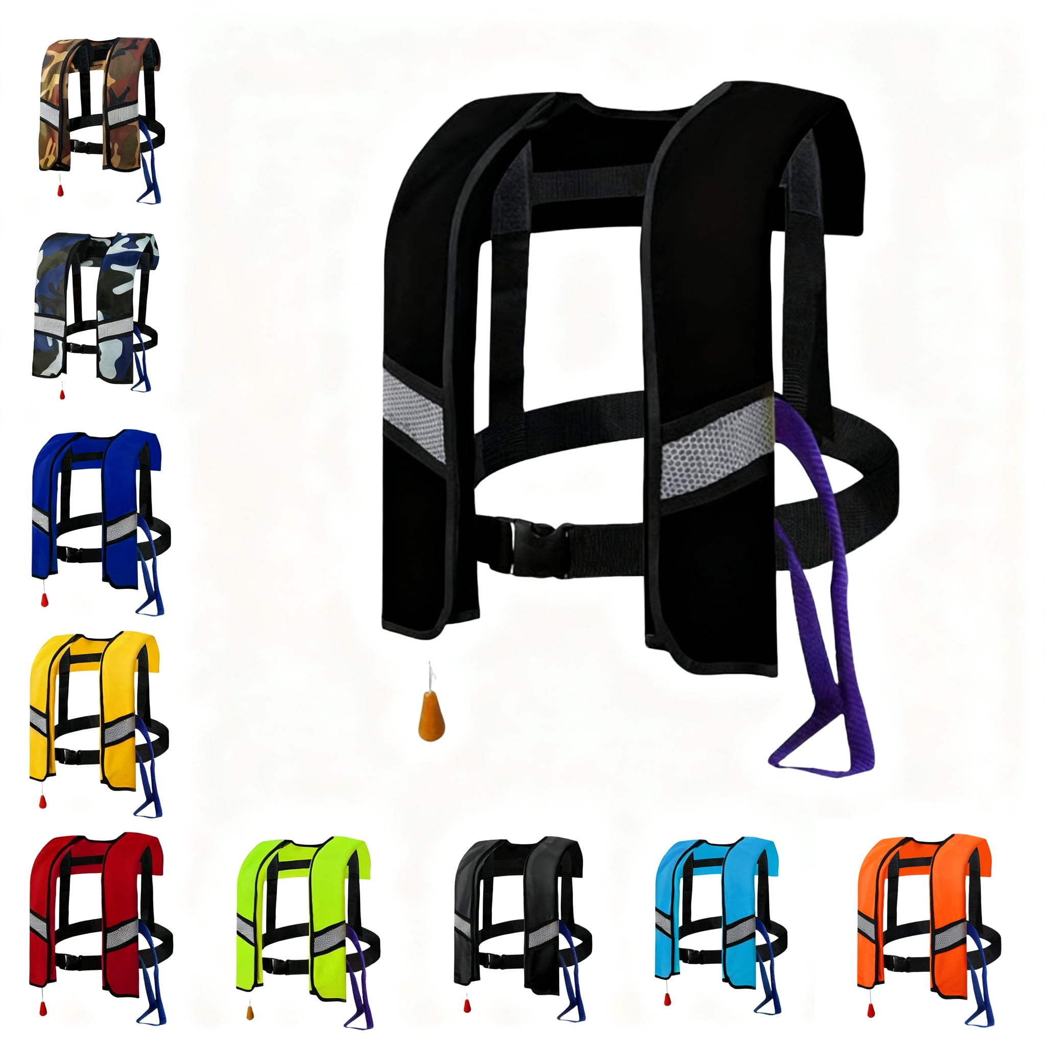 Adult Self-Inflating Life Jacket Undershirt with Reflective Strips ...