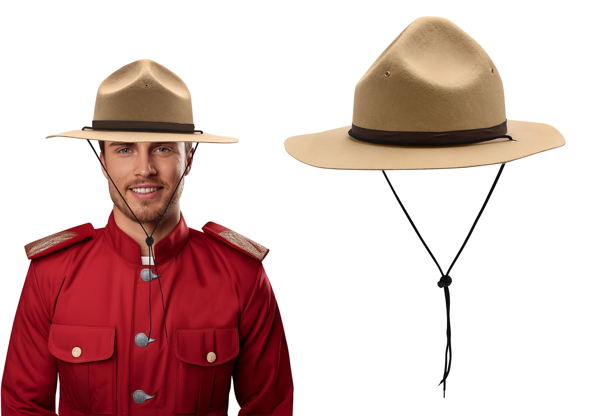 Adult Sergeant Campaign Park Ranger Hat Mountie Trooper Patrol Costume ...