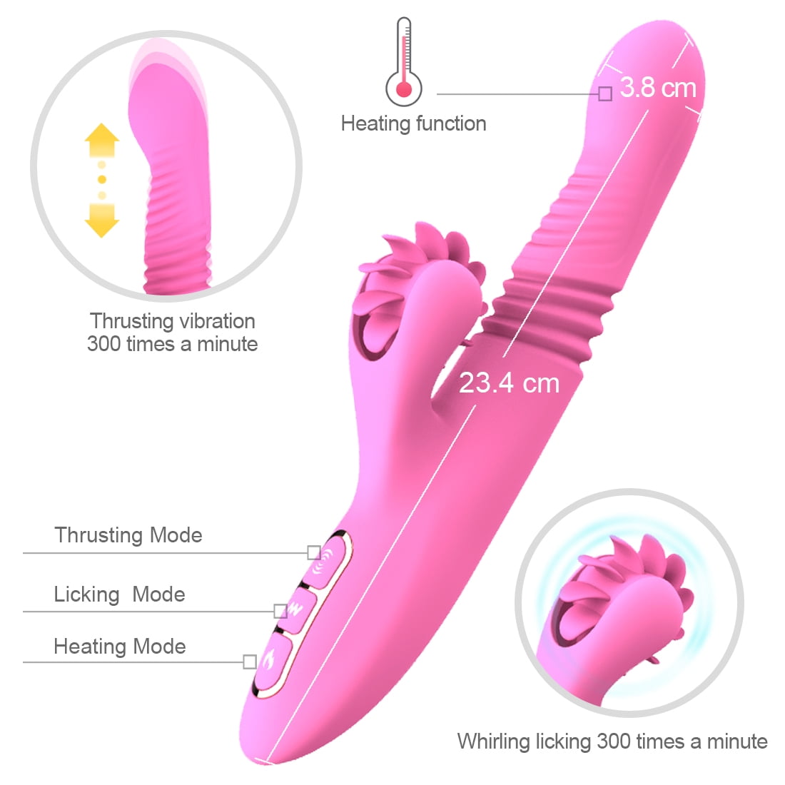 Adult Sex Toy Thrusting And Licking Rabbit Vibrator Vibrator7 Powerful Frequency Waterproof