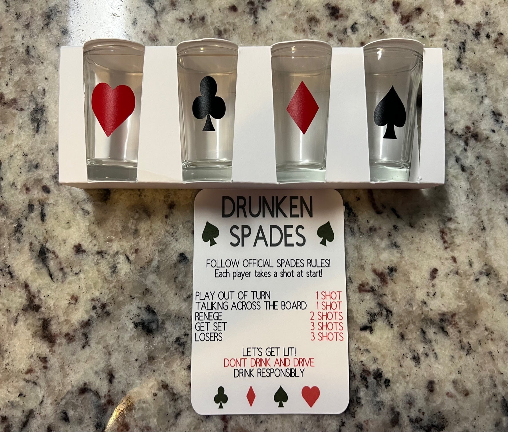Adult Shot Glass Drunken Spades Drinking Game Set - Walmart.com