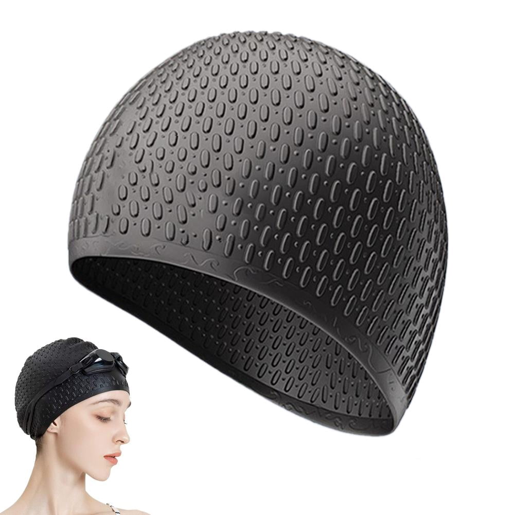 Adult Silicone Swimming Cap with High Elasticity, Waterproof and Hair ...