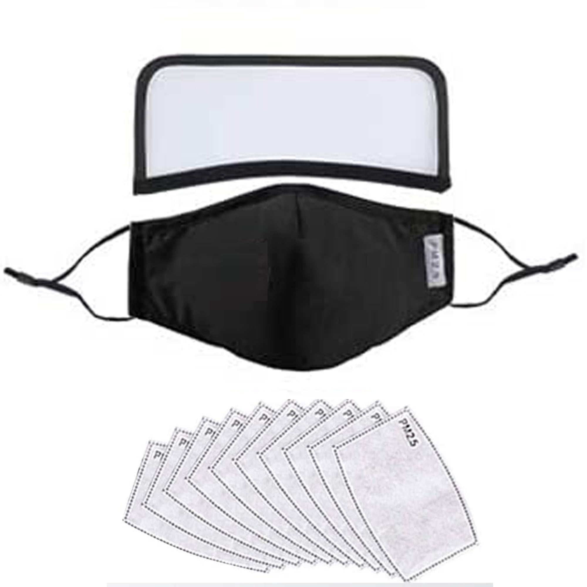 Adult Size Cotton Face Mask Covers with Detachable Face Shield, Wire ...