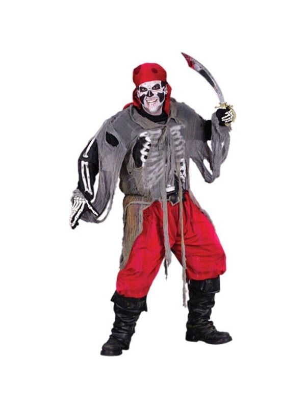 Adult Skeleton Pirate Costume - Walmart.com