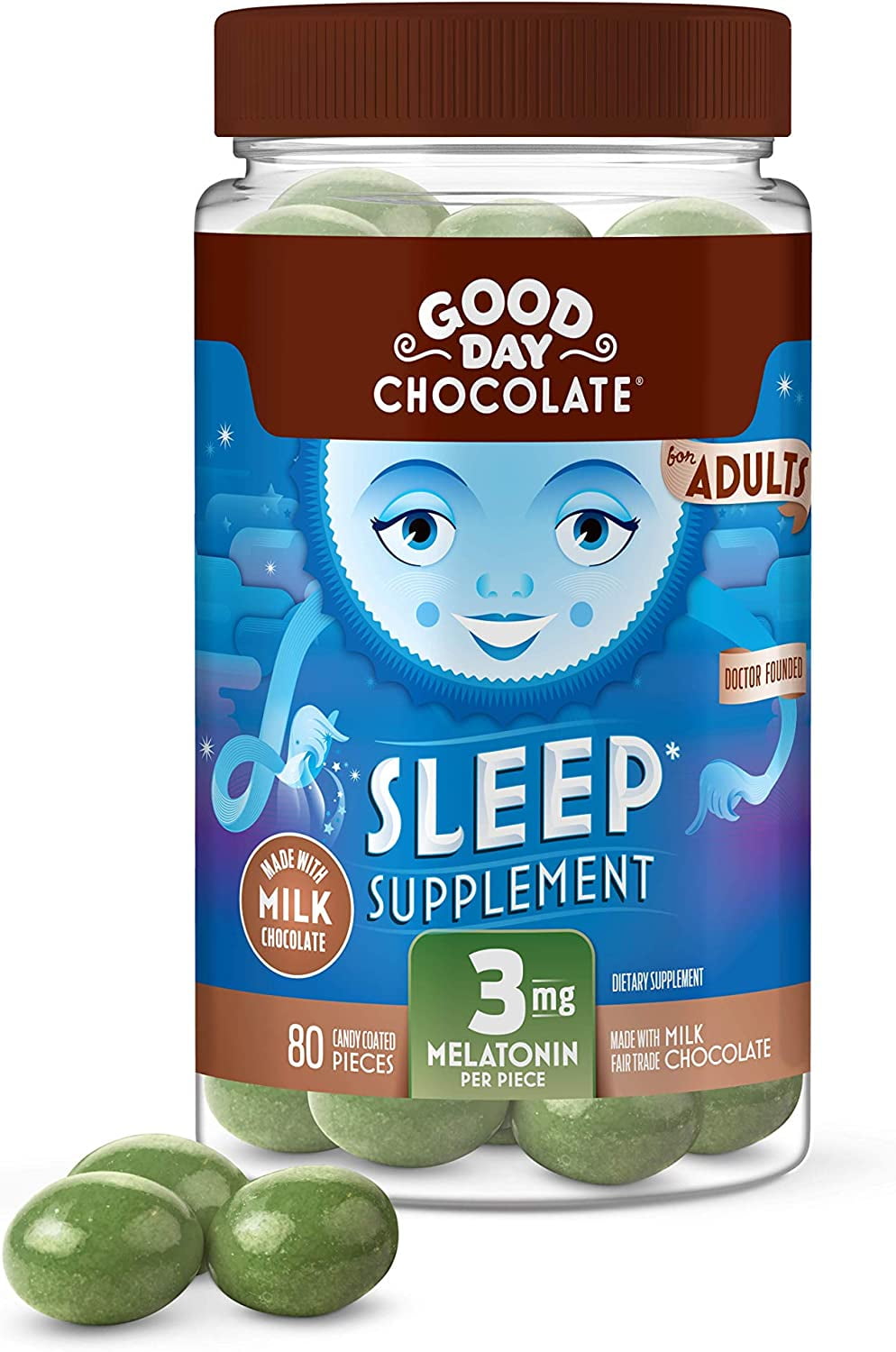 Good Day Chocolate Sleep Supplement with 3Mg Melatonin, 80 Pieces ...