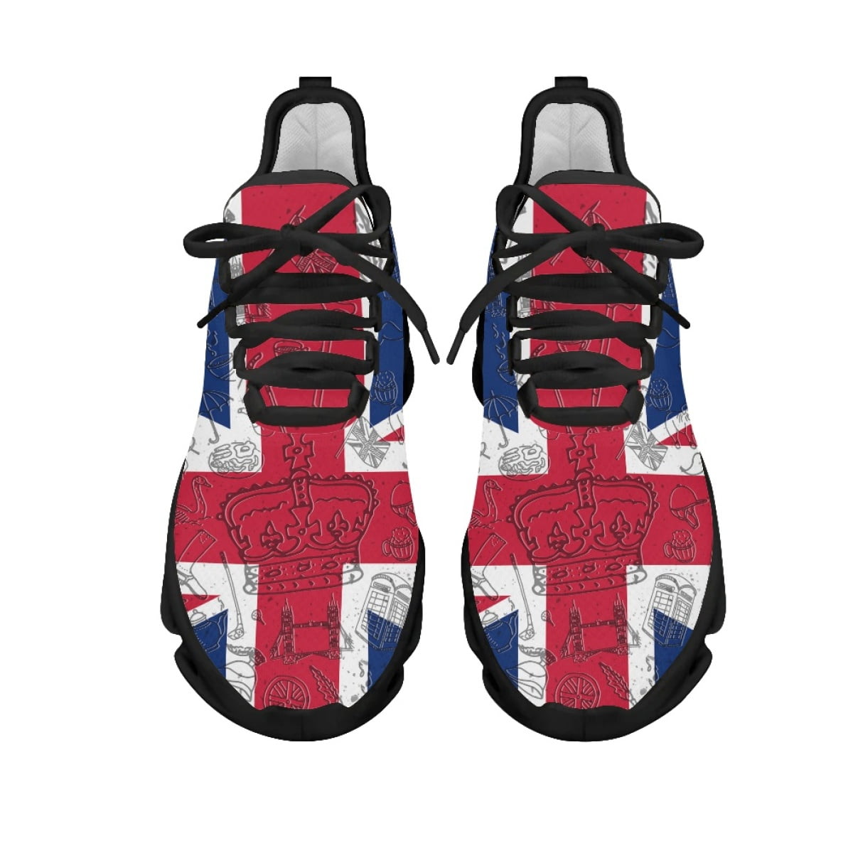 Adult Sneakers United Kingdom Flag Design Platform Shoes for Womens ...