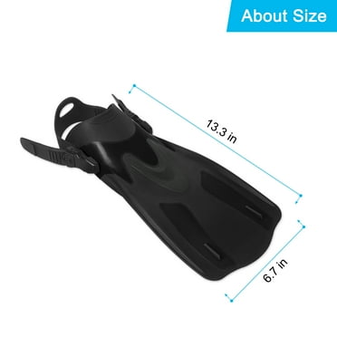 NEX Adult Adjustable Snorkeling Diving Fin- Short Blade, Adjustable ...
