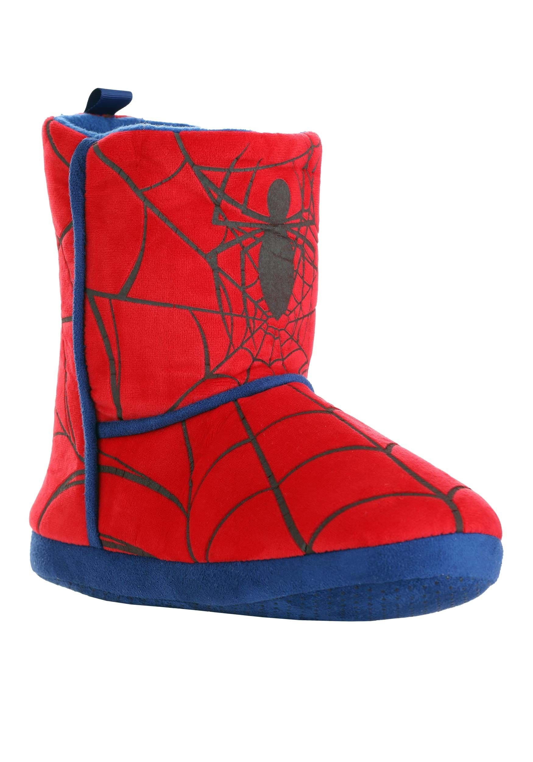 Marvel Spiderman Bedroom Shoes - Adult Boot Slippers with Spidey Design ...