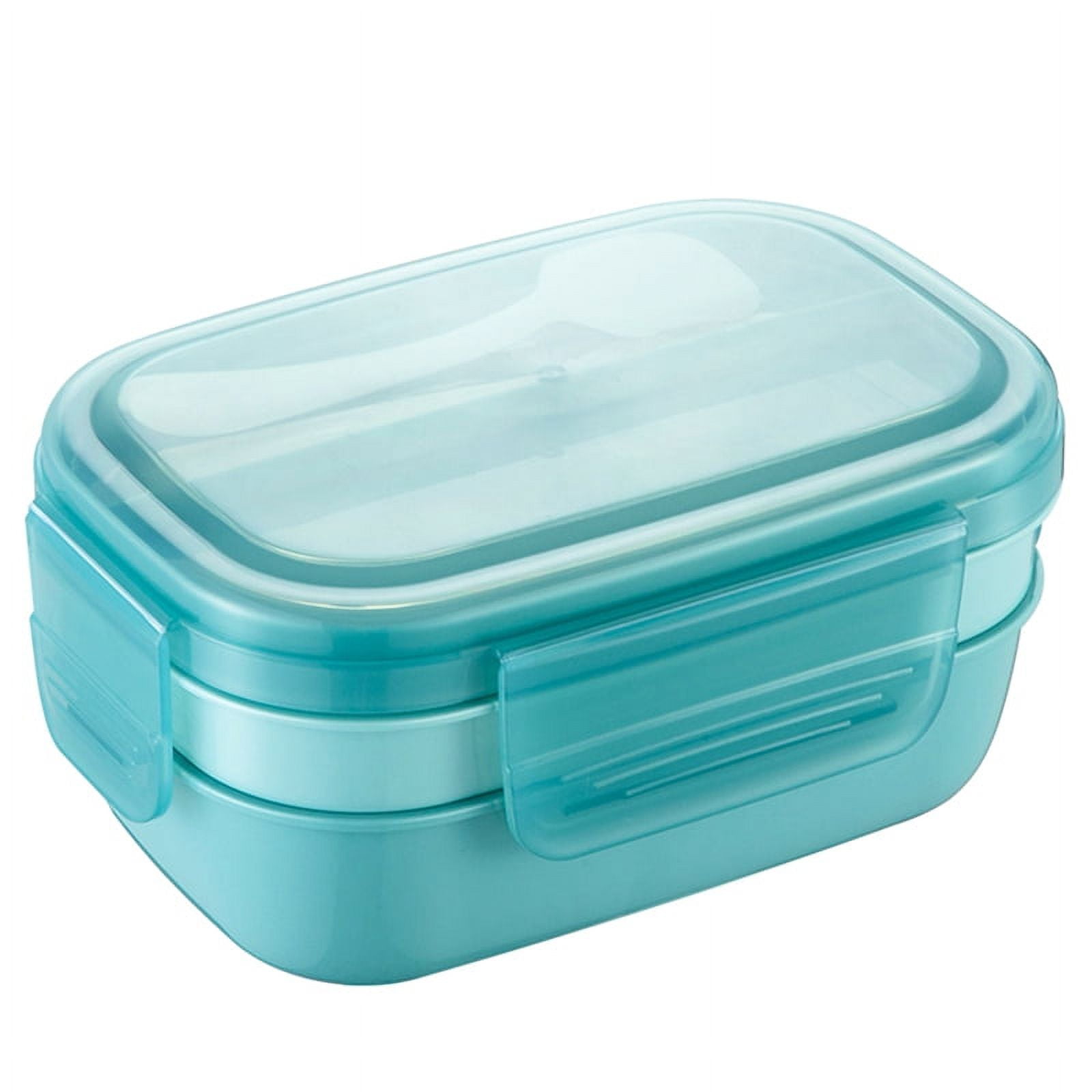 Adult Stackable Bento Lunch Box 3 Layers Leak-Proof All-In-1 Lunchbox ...