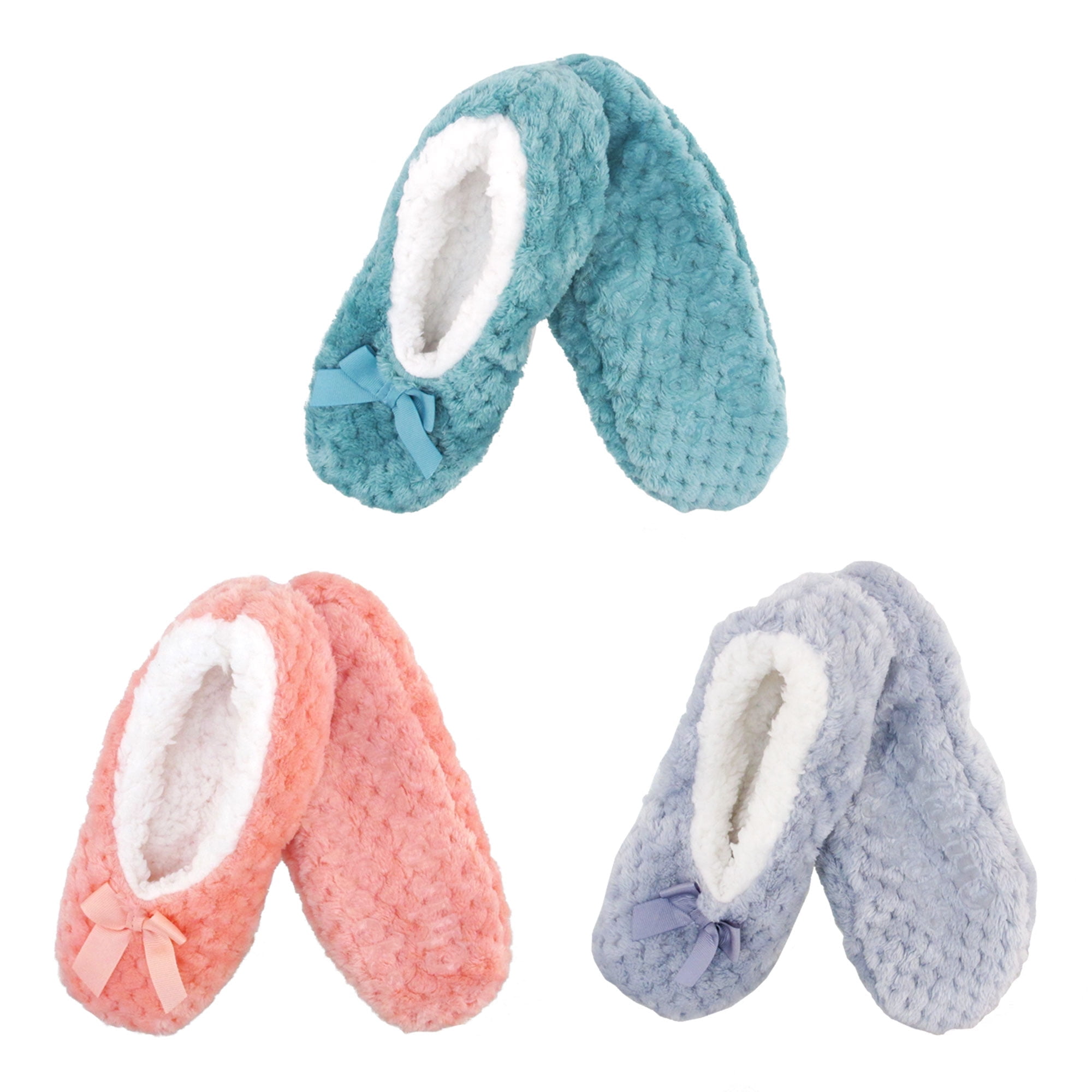 BambooMN Adult Cozy Warm Soft Fuzzy Slipper Socks, Assortment A, Small ...