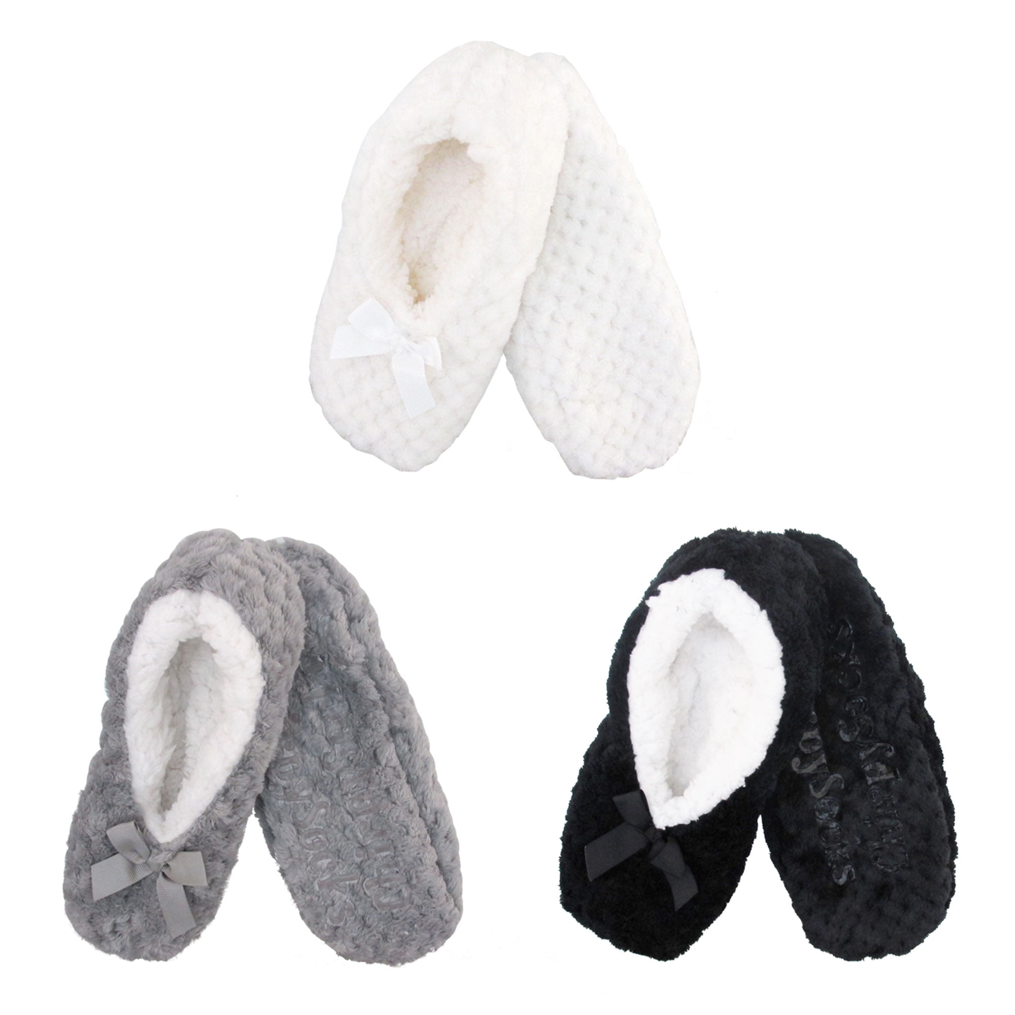 Adult Super Soft Warm Cozy Fuzzy Soft Touch Slippers Non-Slip Lined ...