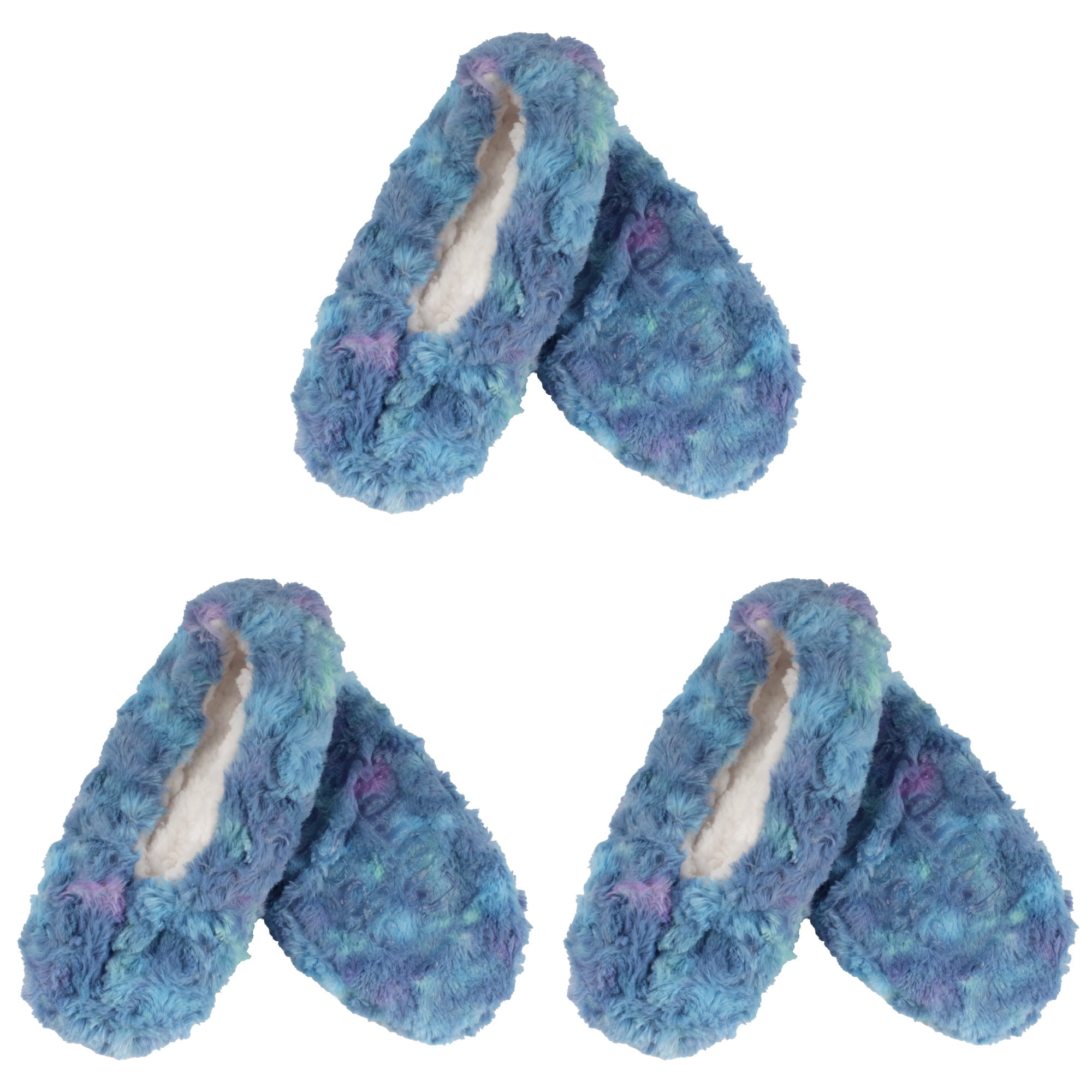 BambooMN Women's Super Fuzzy Soft Touch Slippers Non-Slip Lined Socks ...
