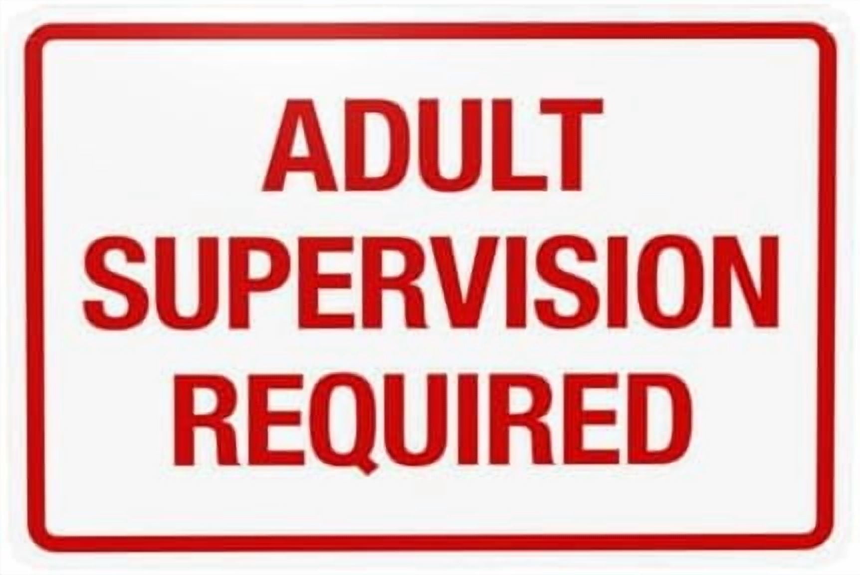 Adult Supervision Required Warning Sign, Pool Rules Security Metal ...