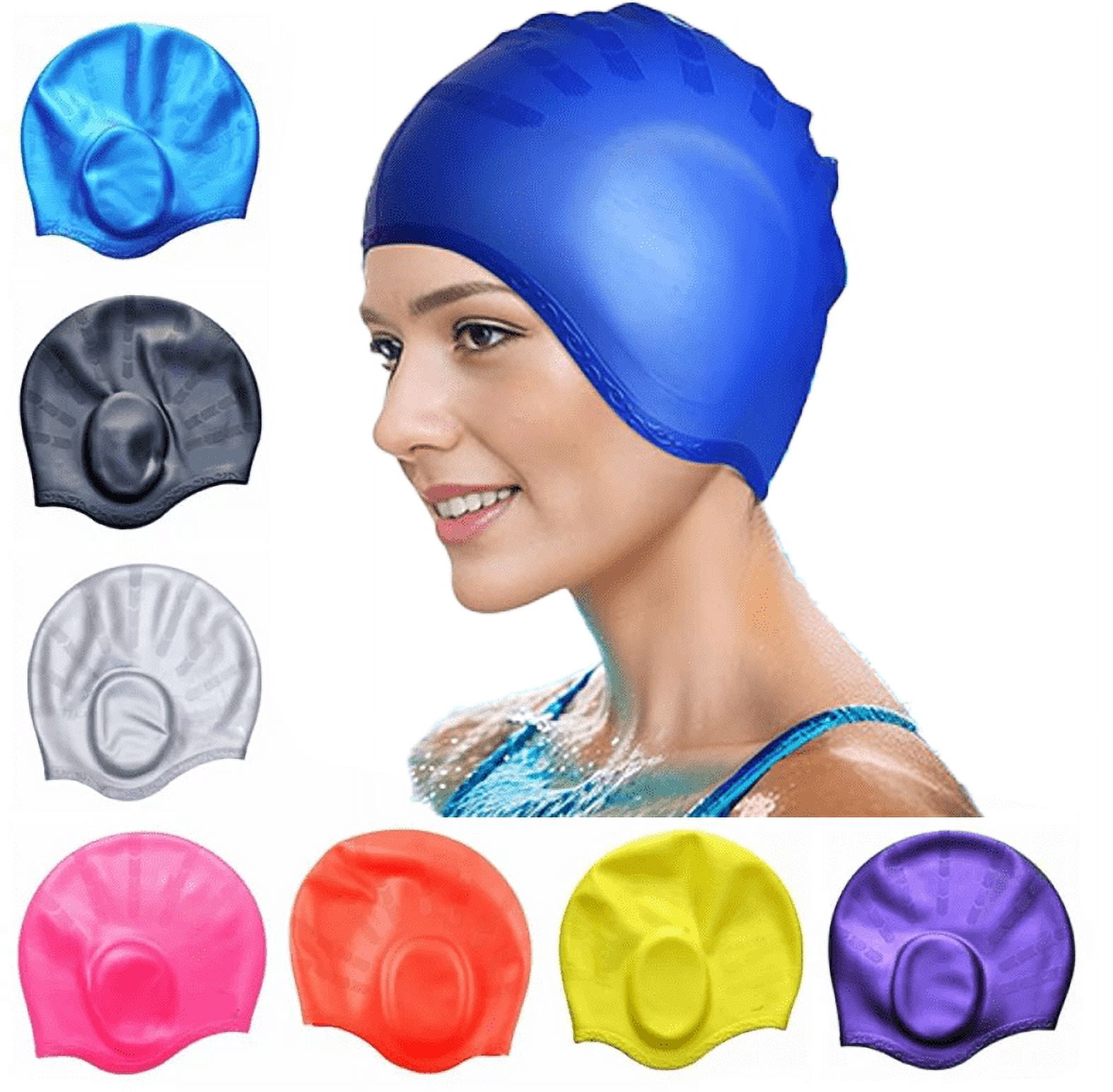 Adult Swim Cap Waterproof Silicone Bathing Cap for Women and Men Keep ...