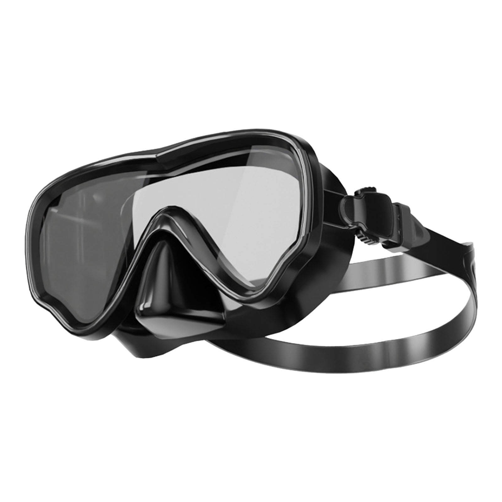 Adult Swim Goggles With Nose Cover 180° Clear Wide View No Leak Diving ...