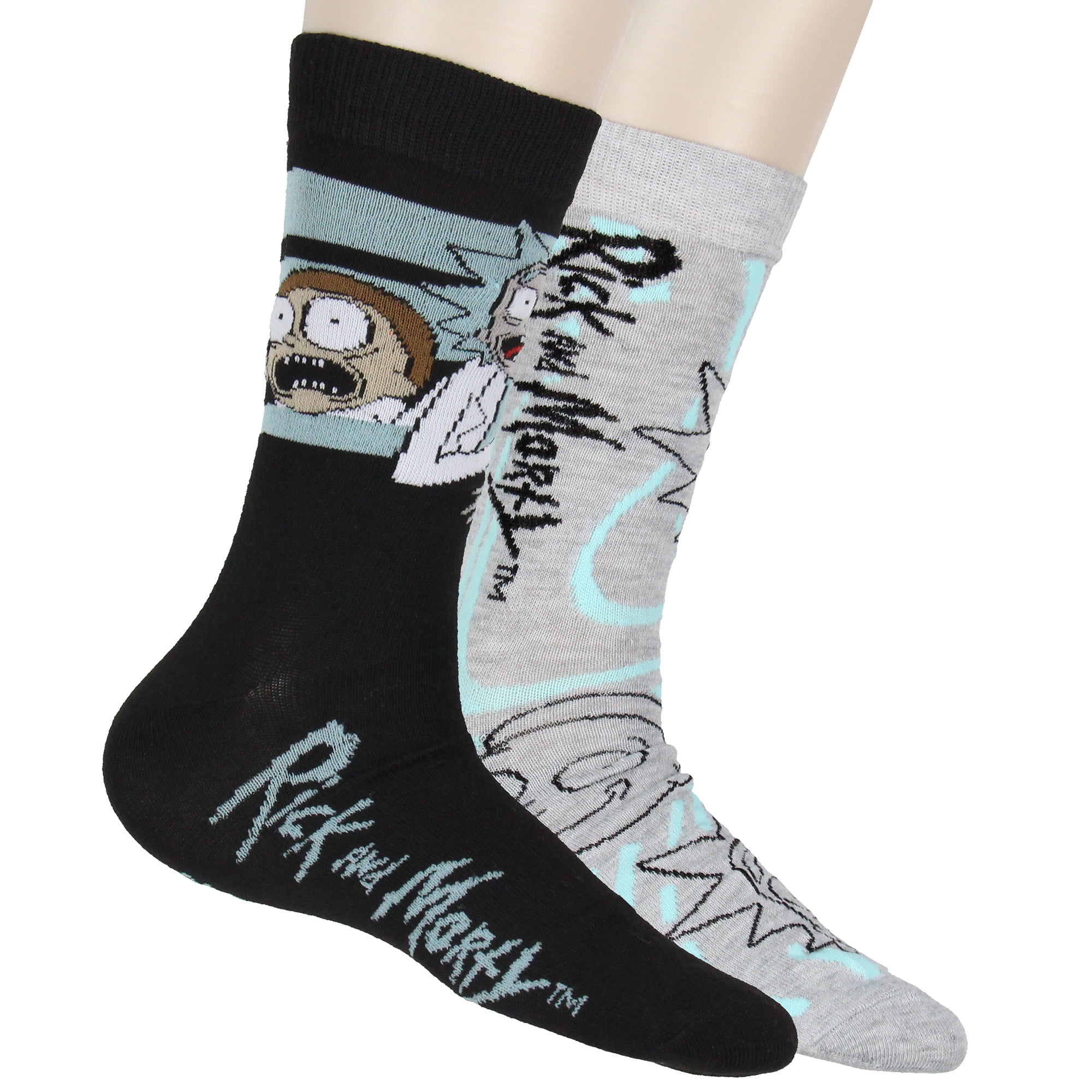 Adult Swim Men's Rick & Morty Character Panic Face Knit Crew Sock 2 ...