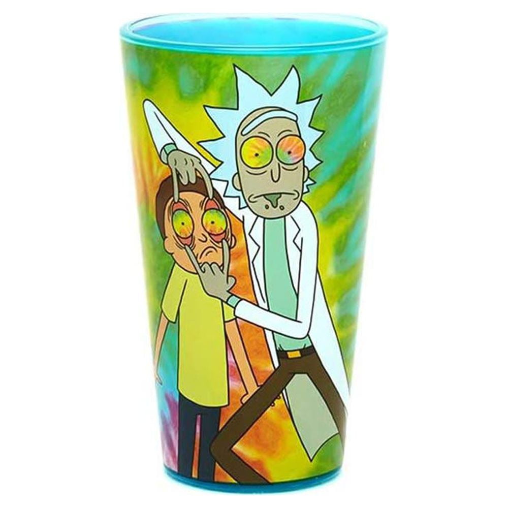 Adult Swim Rick and Morty Tie Dye Open Your Eyes 16 oz Pint Drinking ...