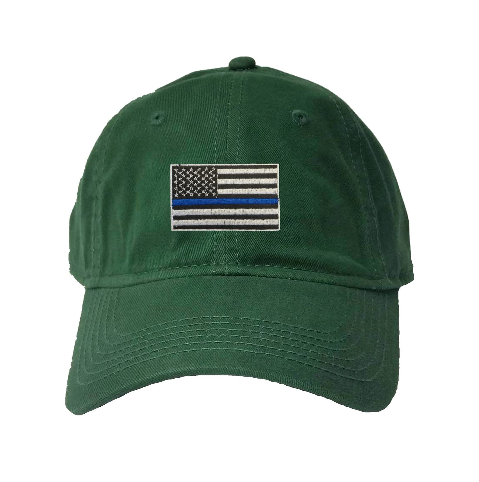 Adult Thin Blue Line USA Flag Embroidered Deluxe Dad Hat - Walmart.com