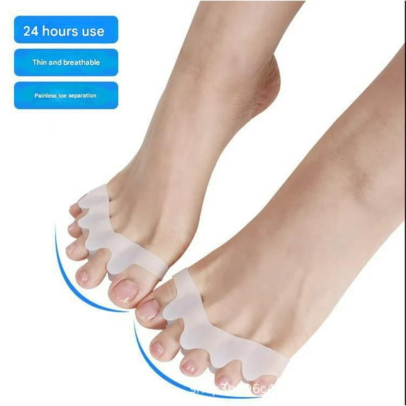 Adult Toe Separator for Bunion Correction 5 Hole Chain White Bunion Splint Wearable with Shoes ...