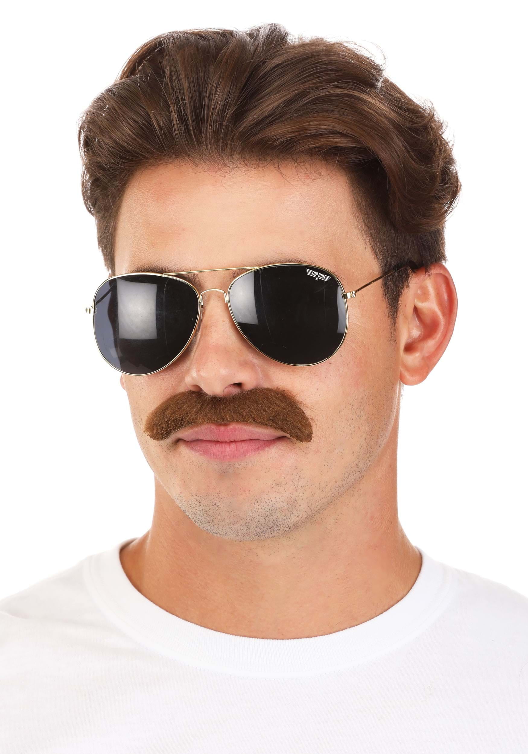 Adult Top Gun Sunglasses & Mustache Costume Kit - Walmart.com