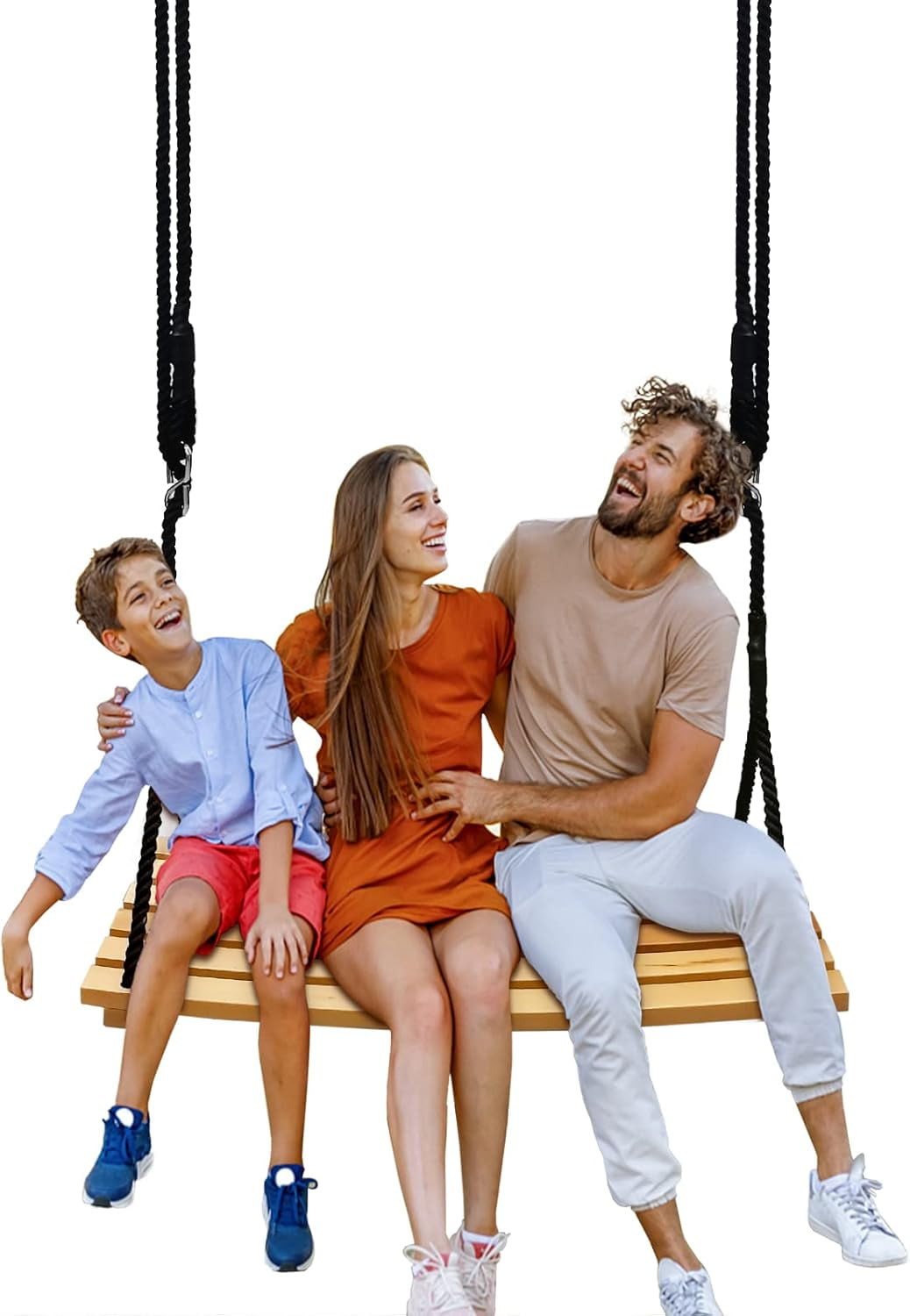 Adult Tree Swing, Hanging Beech Wood Swings with Adjustable Rope Garden ...
