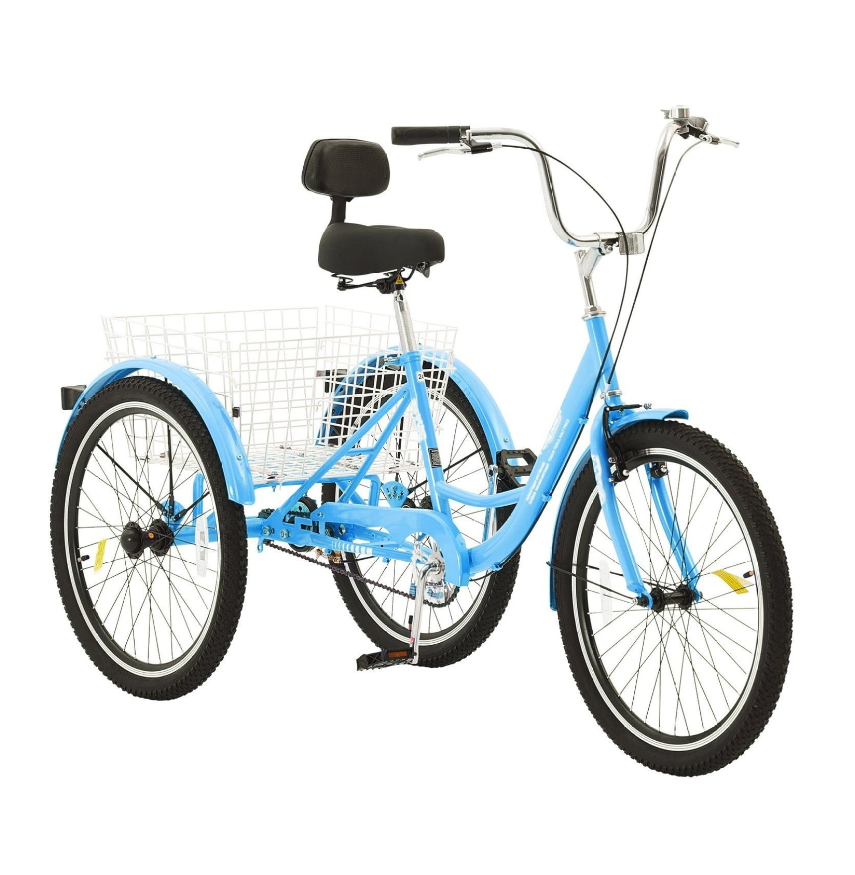 Adult Tricycle 24 Inch, 3 Wheel Bike for Seniors, Men , Women, Carbon Steel Cruiser Trike with ...