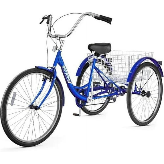 Adult Tricycle 26 Inch Single-Speed Tricycle with Detachable Large ...