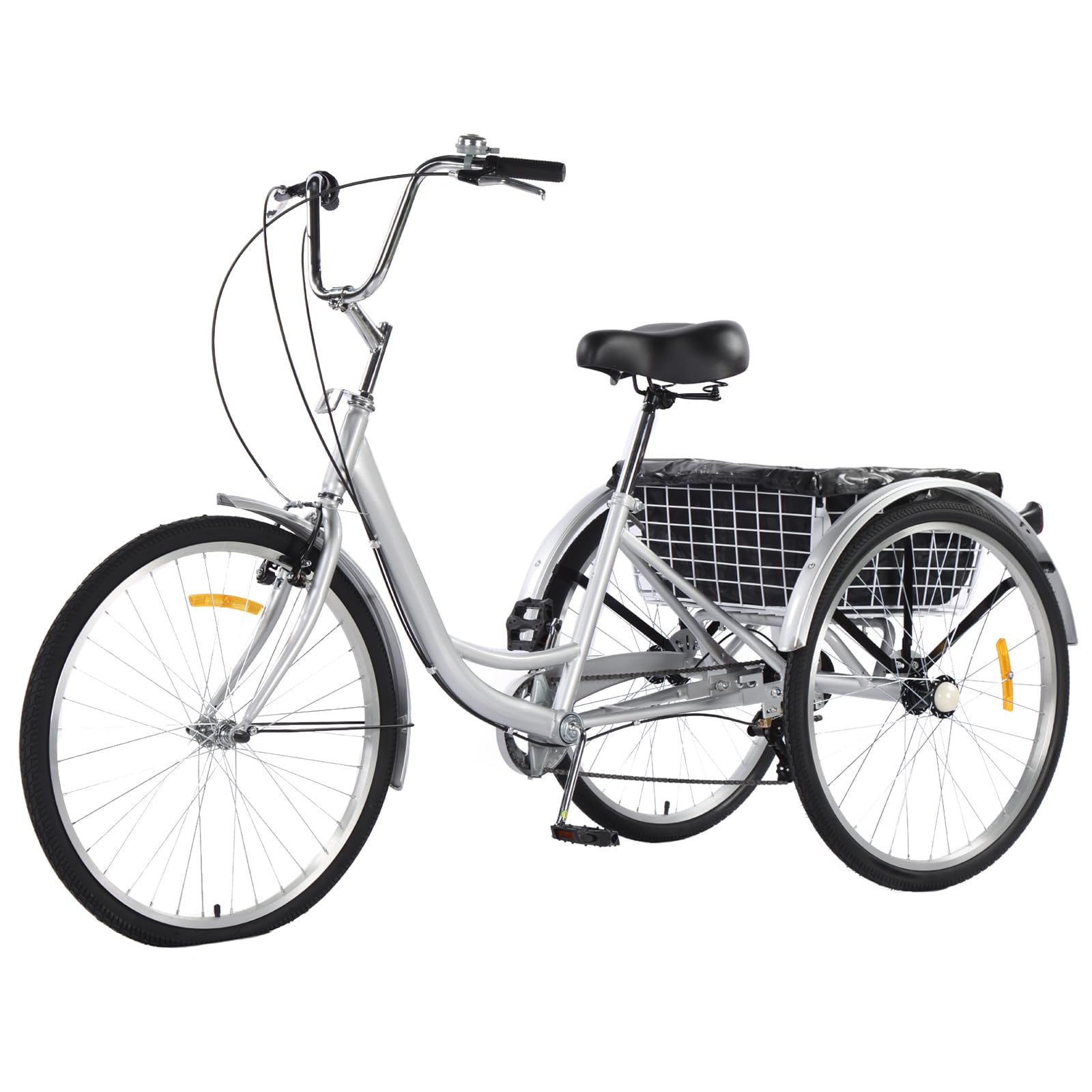 Adult Tricycle, 3 Wheel Bikes Tricycle for Adults, 7 Speed, 24/26 Inch ...