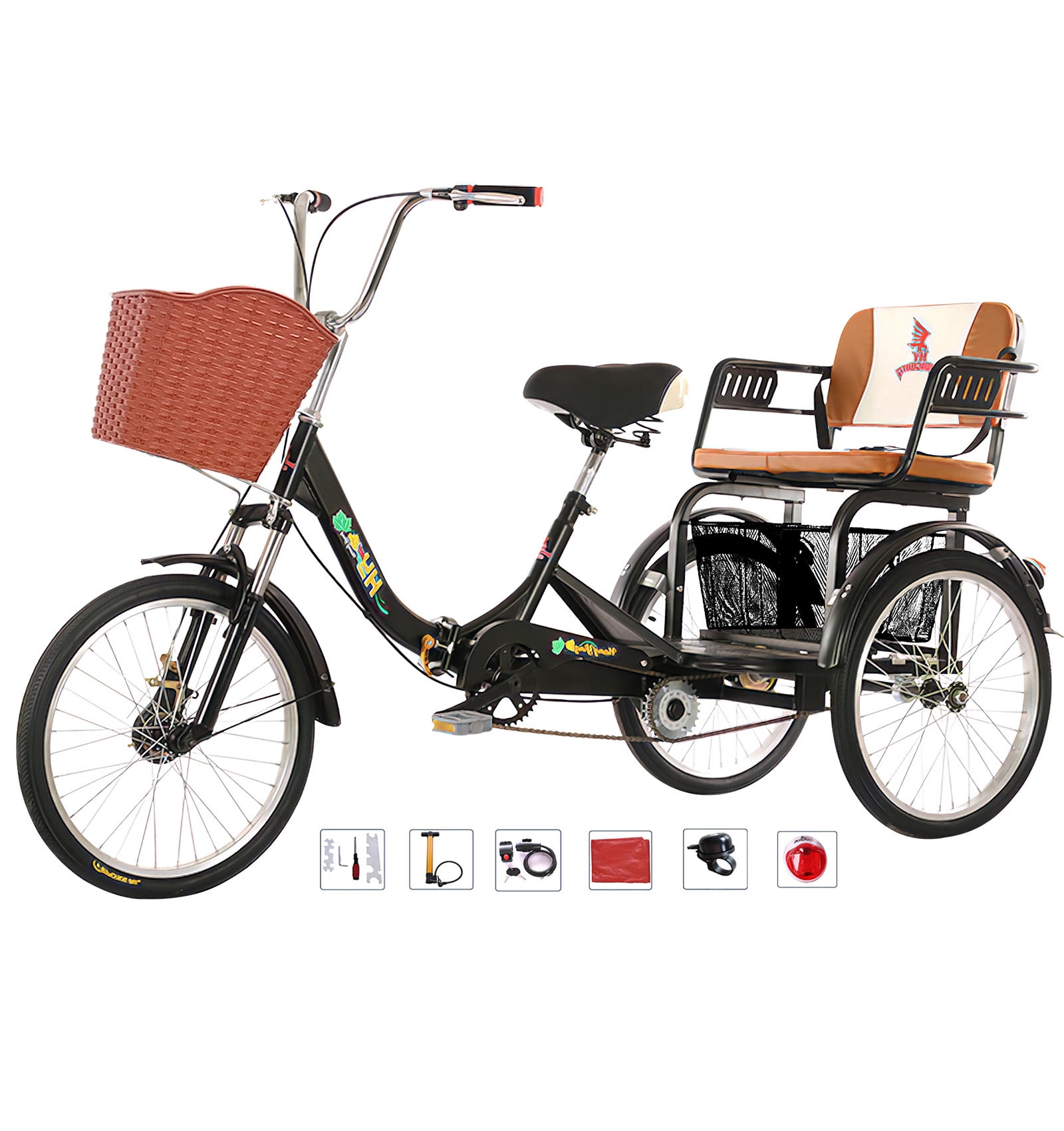 Adult Tricycle Folding Tricycle for Seniors Comfortable seat 3 Wheel ...