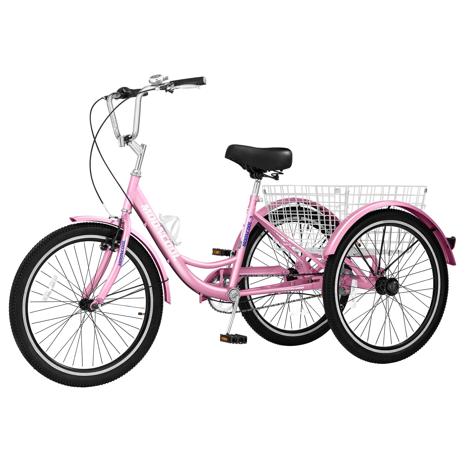 "NAIZEA 24"" Single Speed Adult Tricycles, Durable 3-Wheel Bikes with ...