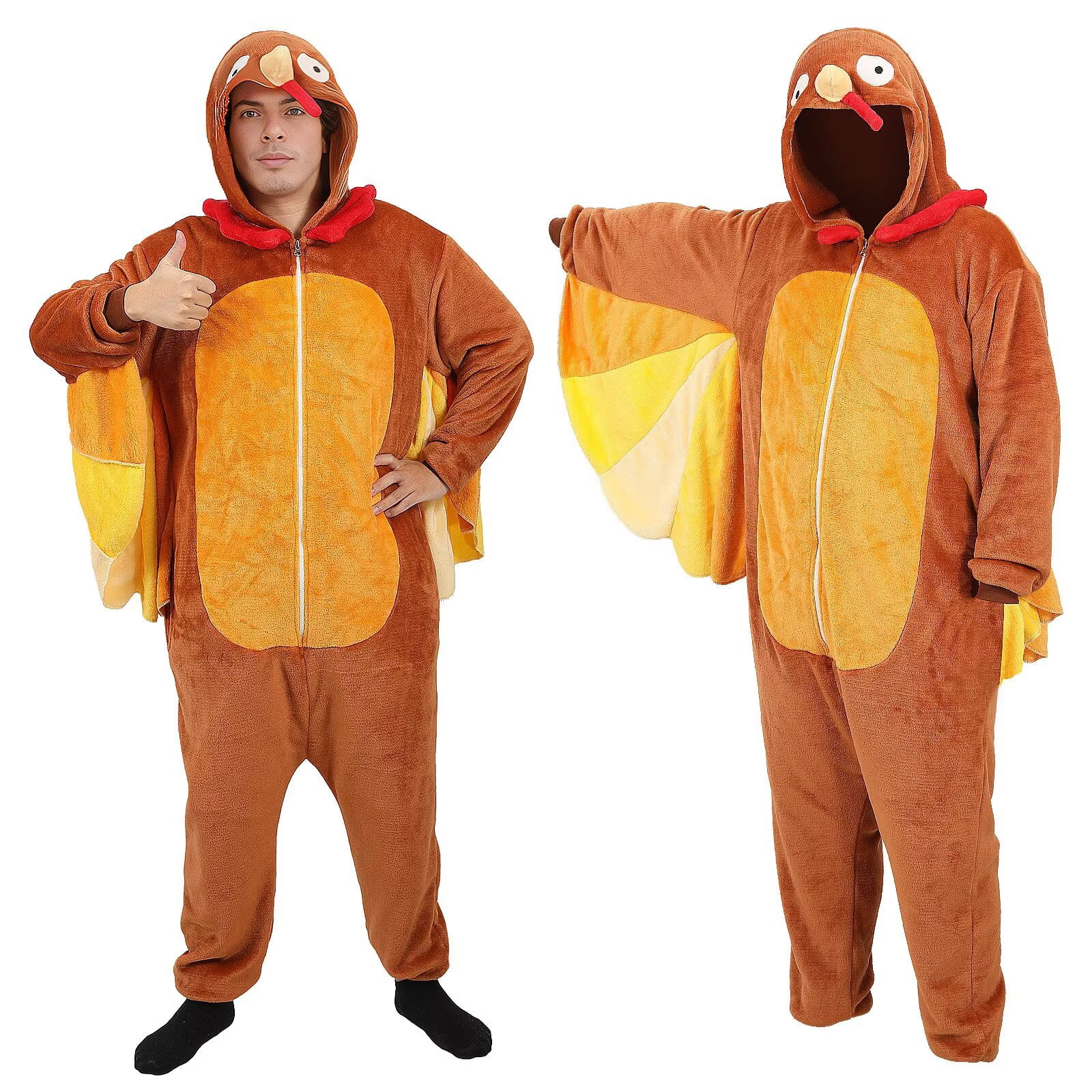 Adult Turkey Costume Onesie Animal Onesie Turkey Pajamas with Wings ...