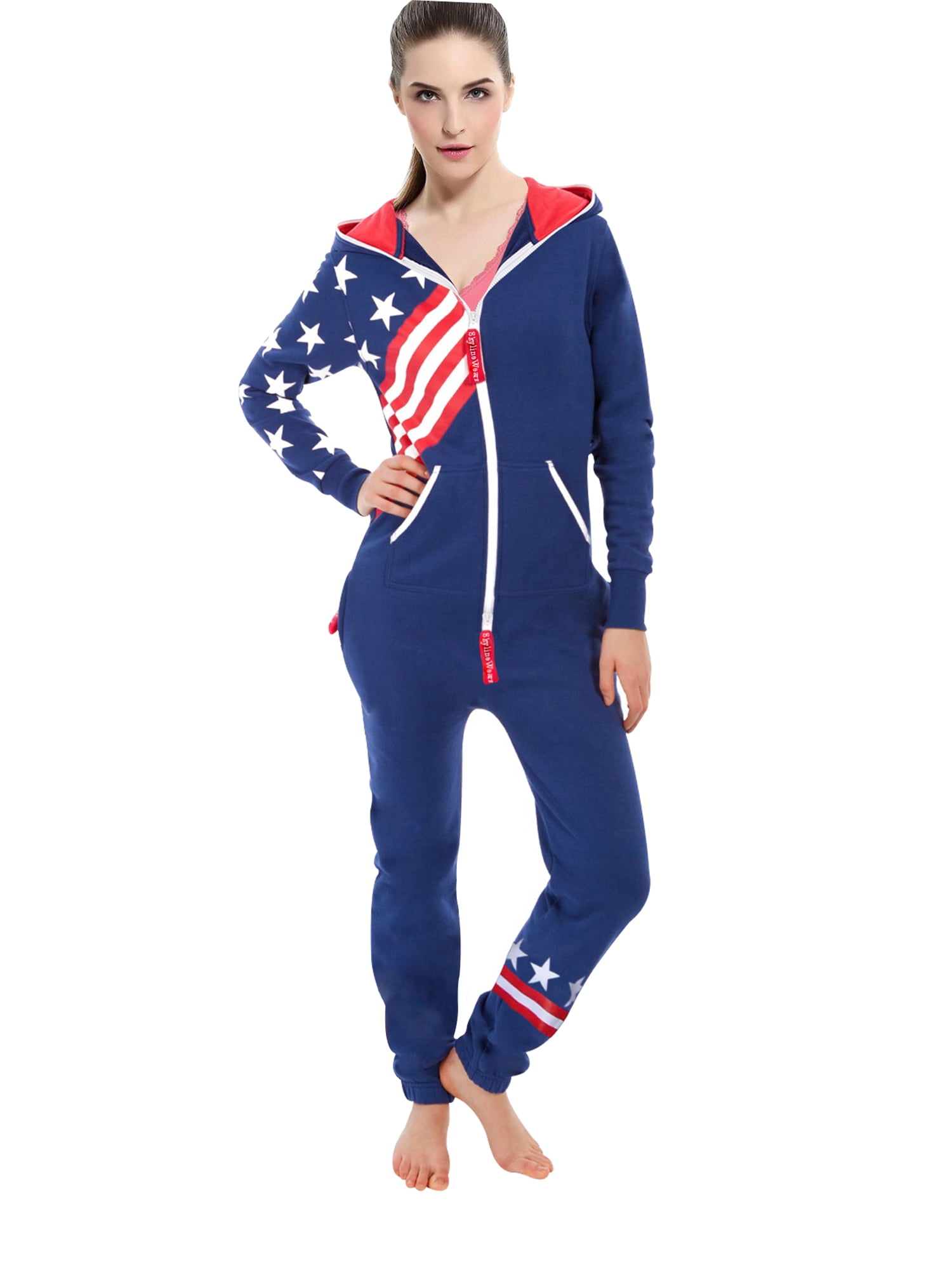 Adult Union Suit pajamas Sleepwear for Women One Piece Pajama Ladies ...