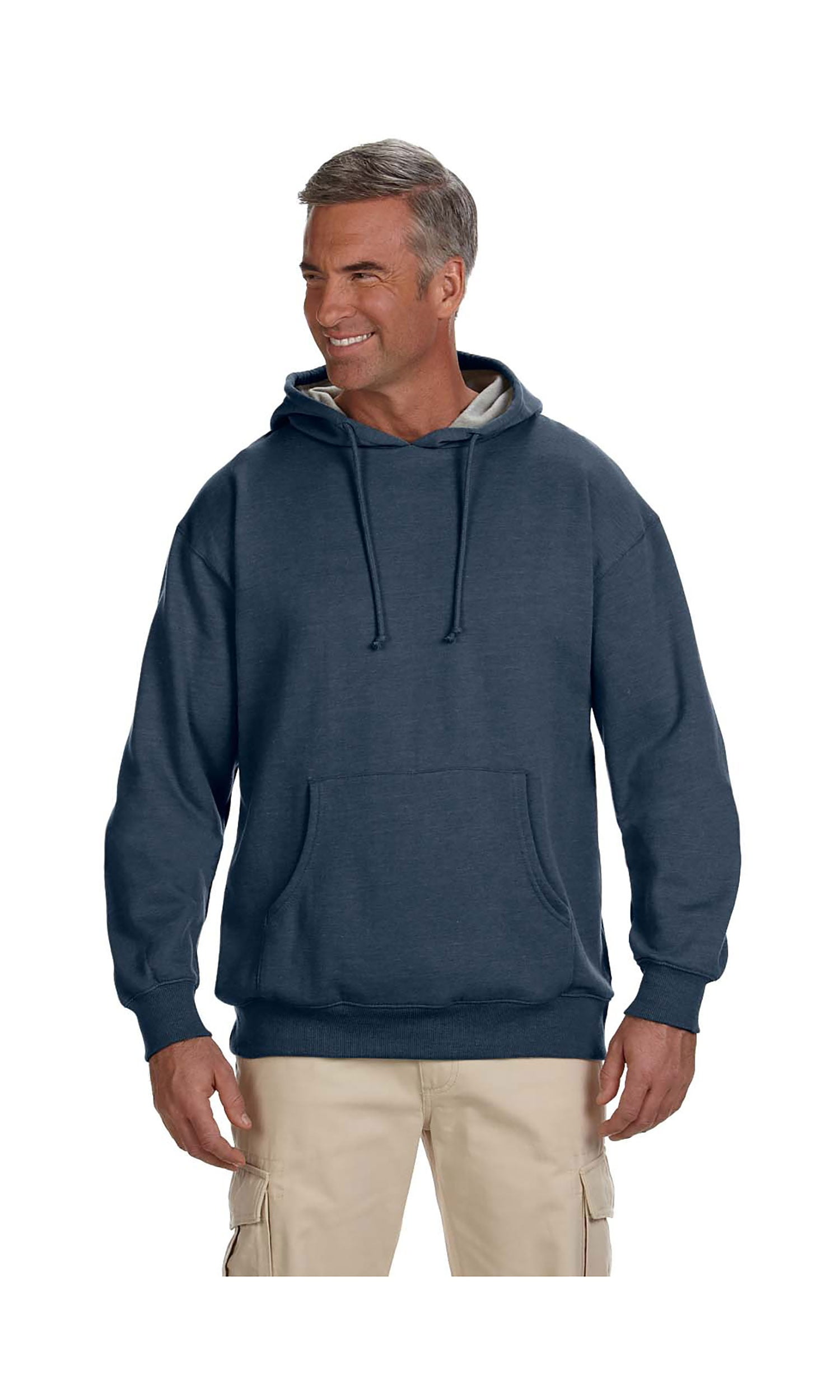 Adult Unisex 7 Oz. Organic/Recycled Heathered Fleece Pullover Hood ...