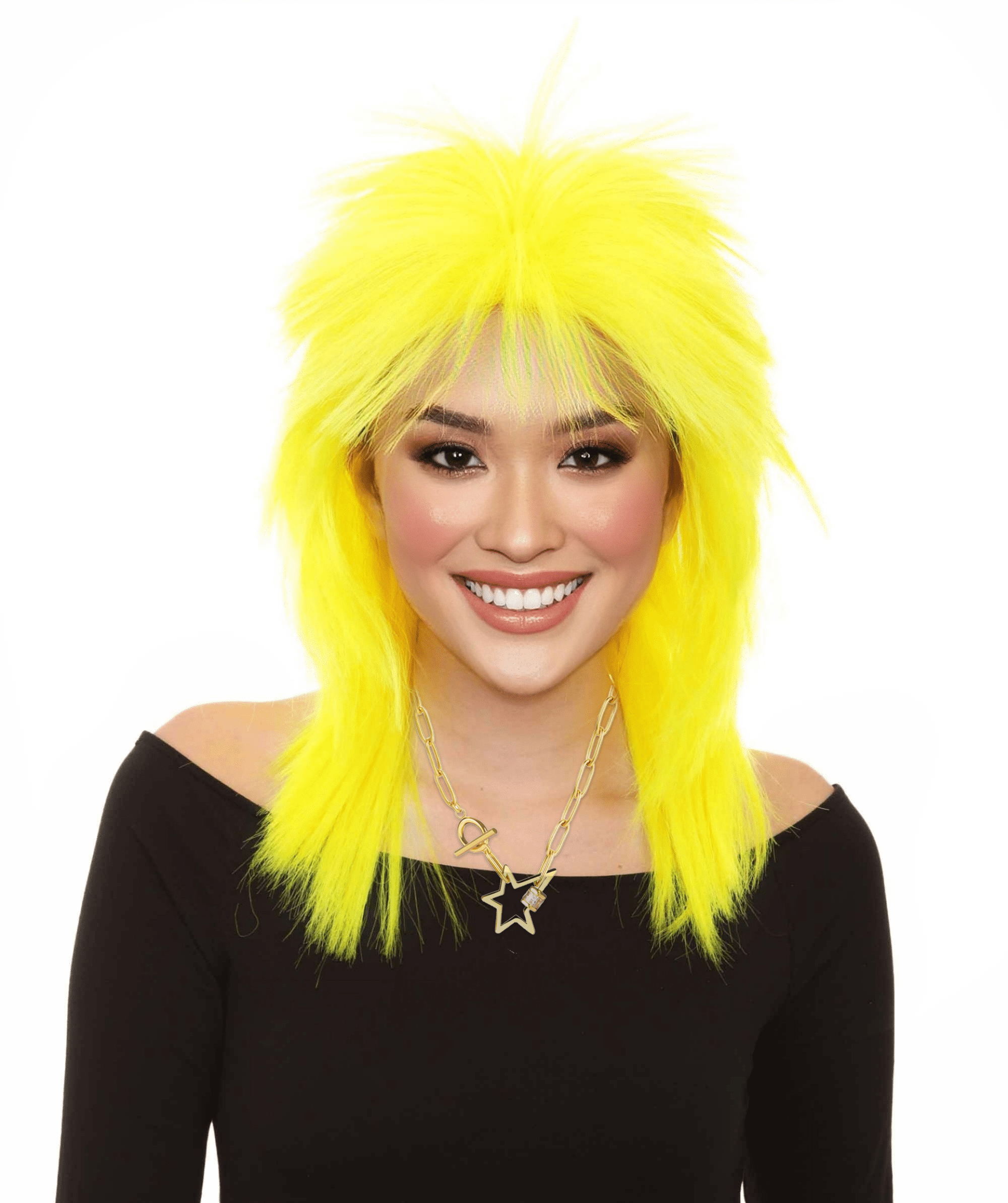 Adult Unisex 80's Punk Rocker Mullet Wig – Premium Breathable Capless ...