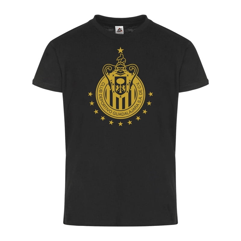 Adult Unisex Chivas de Guadalajara Cotton Tee Shirt | Liga MX - Black ...